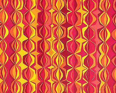 60s mod geo pod stripes fabric- orange